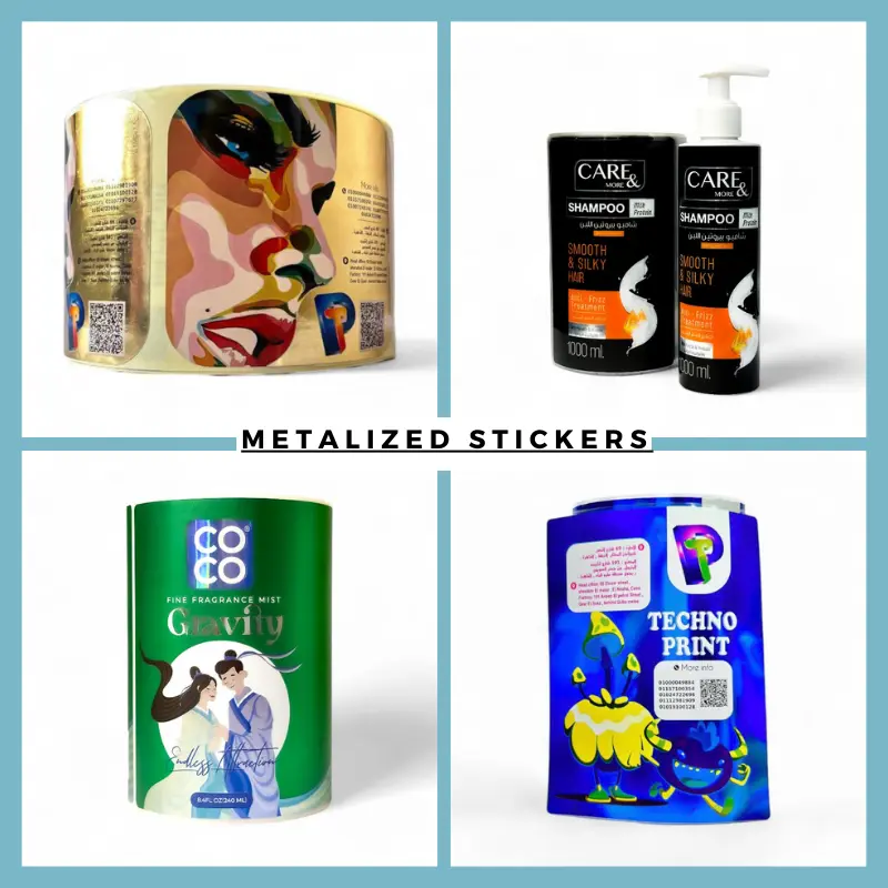 Metalized Stickers – techno print